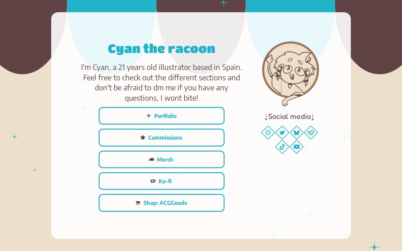 Cyan the racoon web
